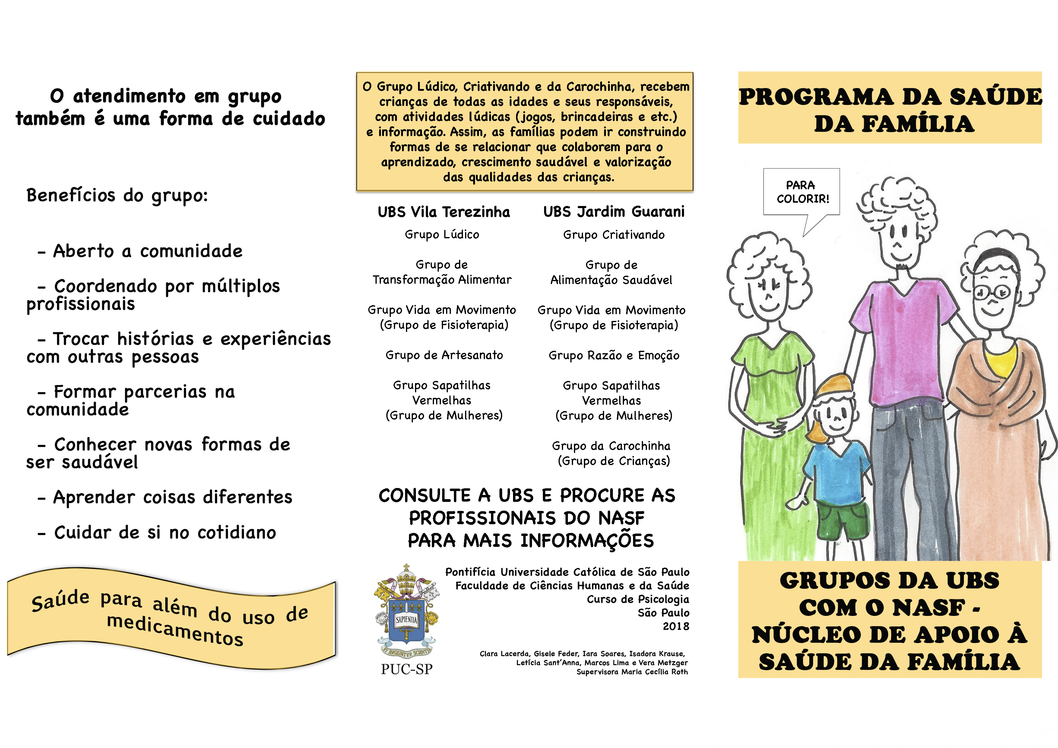 Orientação sobre o trabalho em grupo realizado pelo NASF em uma UBS de ...